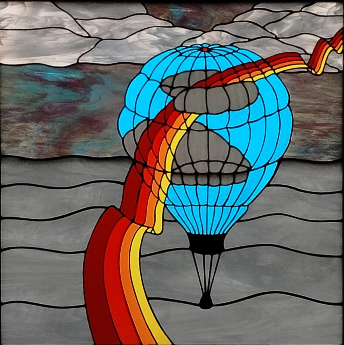 Balloon in the clouds - Redfield's Stained Glass Studio | Lawrence, Kansas